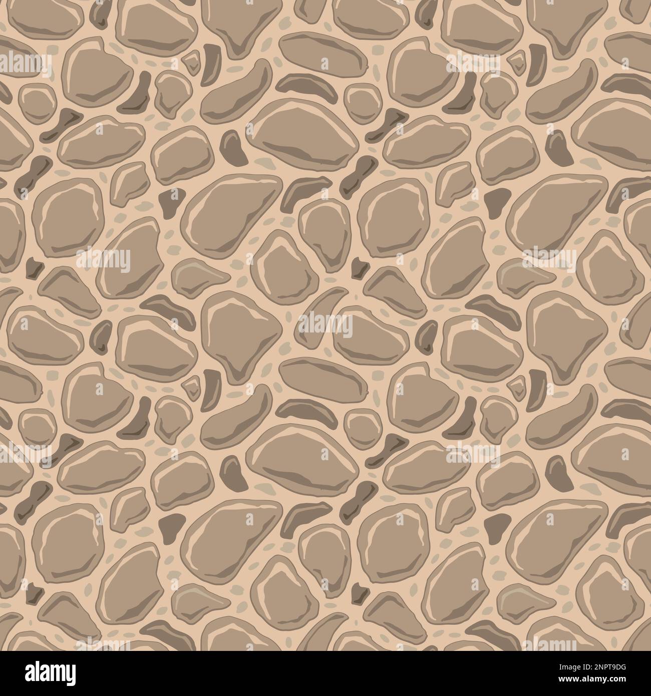 Cartoon game texture, rocks, dirt and ground surface seamless pattern ...