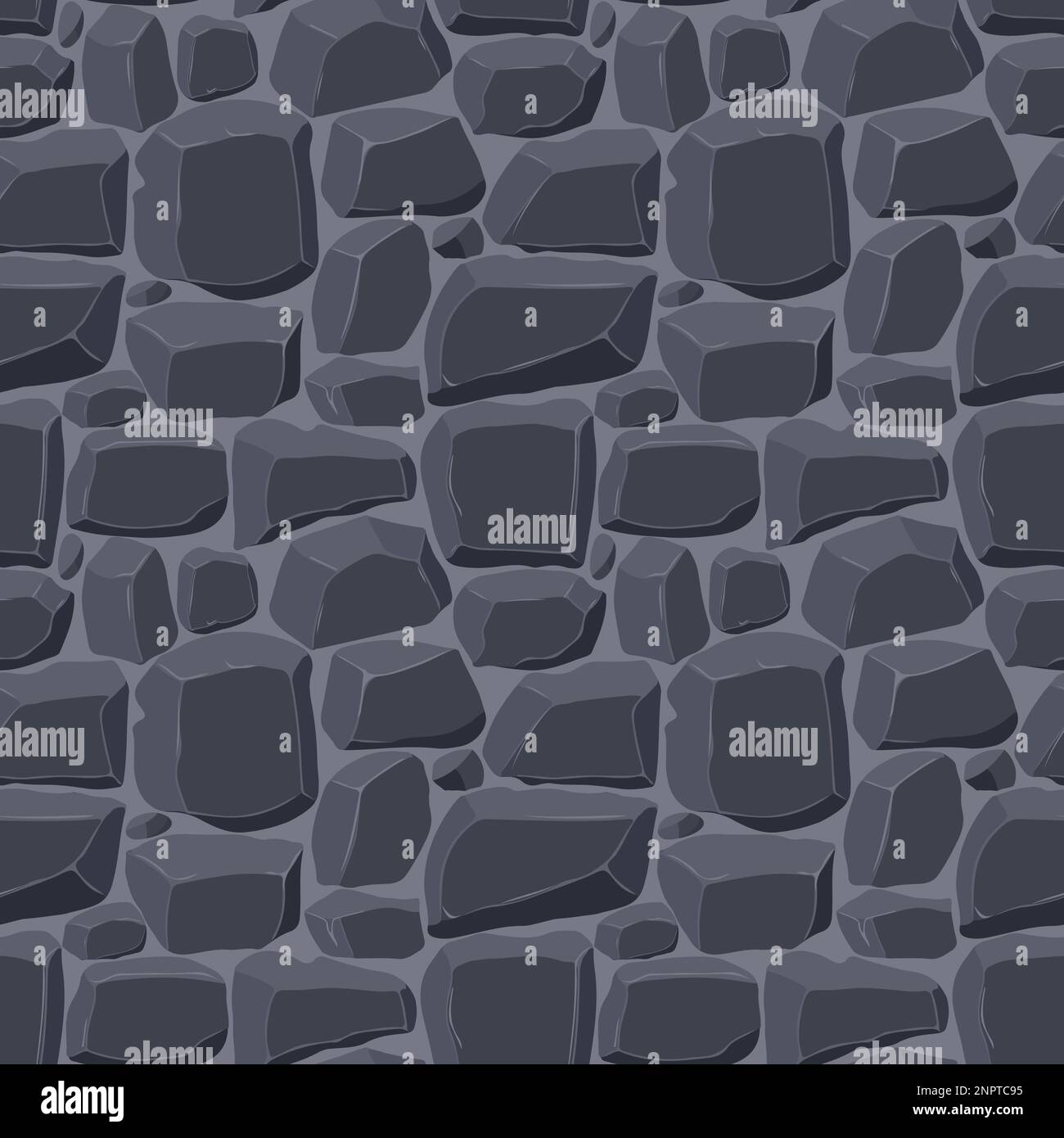 Cartoon game texture, rocks, dirt and ground surface seamless pattern ...