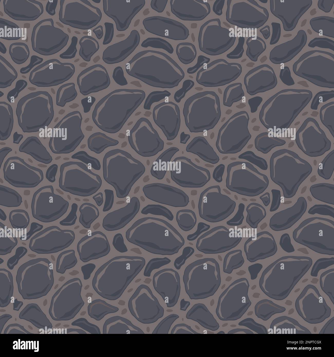 Cartoon game texture, rocks, dirt and ground surface seamless pattern ...