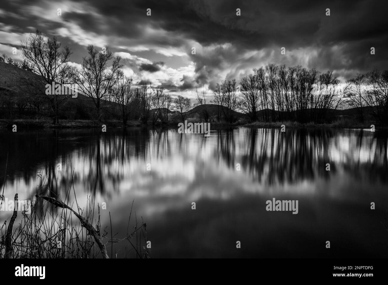 Perfectly symmetric clouds and trees reflections on Colfiorito Umbira ...
