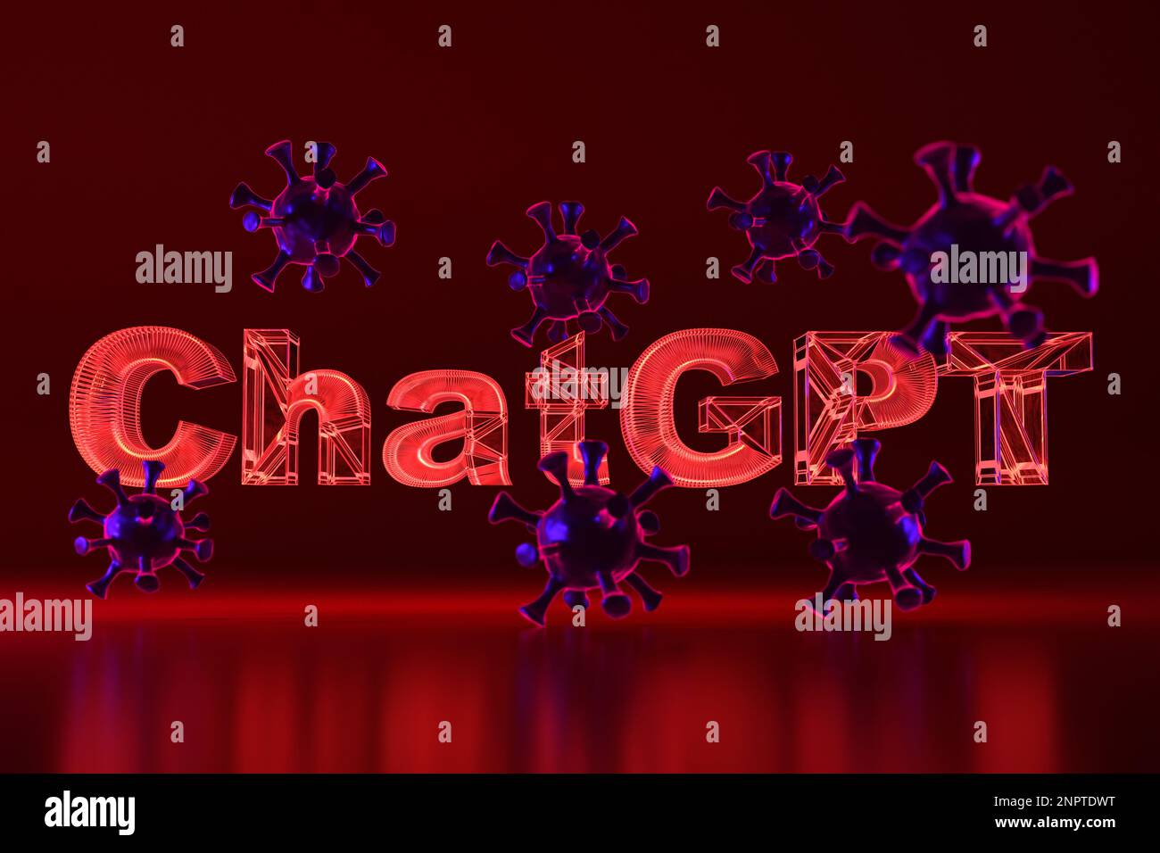 February 20, 2023- Caen, France: Neon glowing lettering - chatGPT and ...