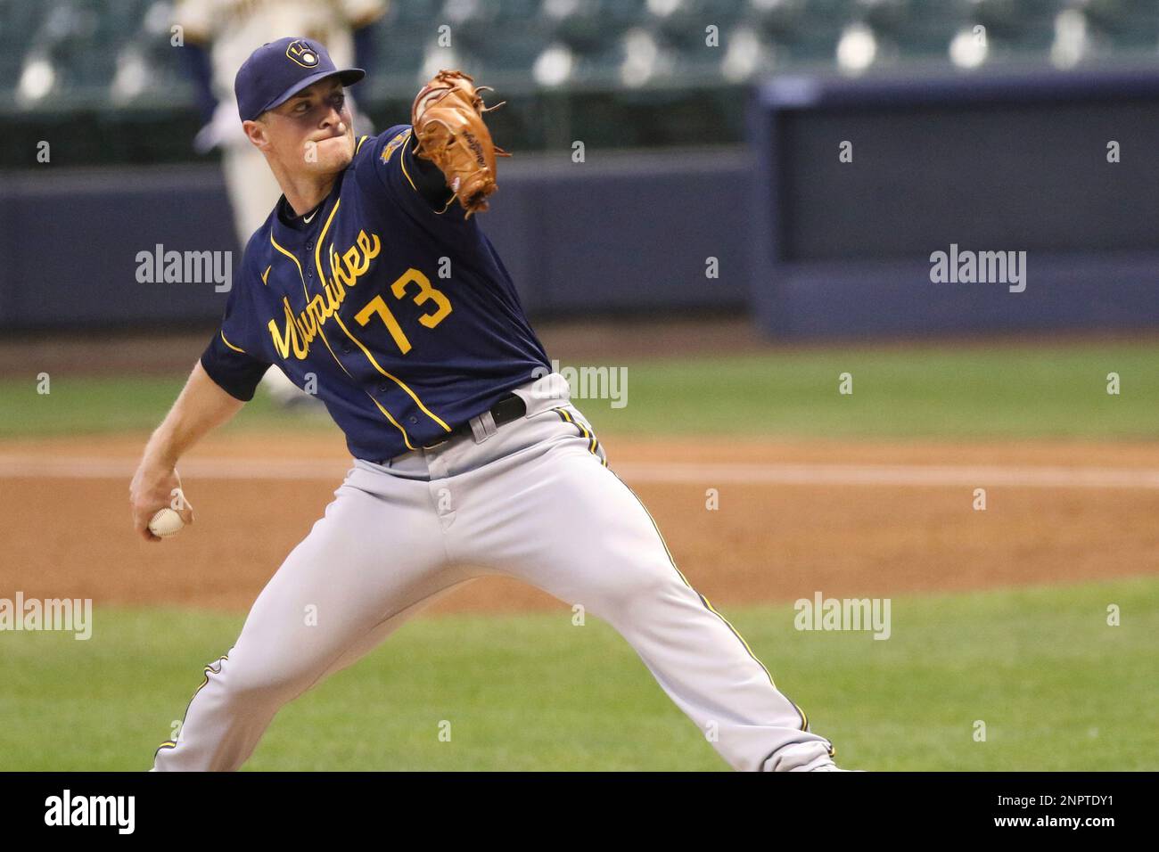 MILWAUKEE, WI - JULY 14: Milwaukee Brewers pitcher Drew Rasmussen (73 ...