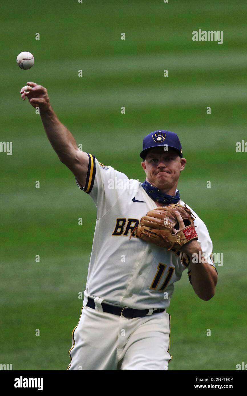 MILWAUKEE, WI - JULY 14: Milwaukee Brewers second baseman Brock Holt ...
