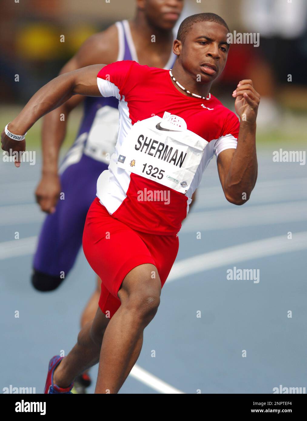 Bryce Sherman places sixth in 200-meter heat in 22.27 in the Nike ...