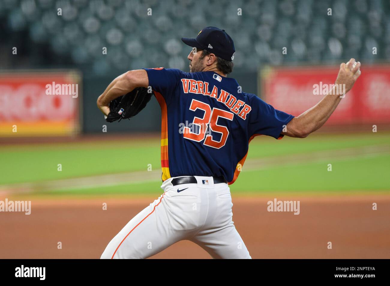 HOUSTON, TX - JULY 14: Houston Astros pitcher, Justin Verlander (35) delivers a pitch during an ...