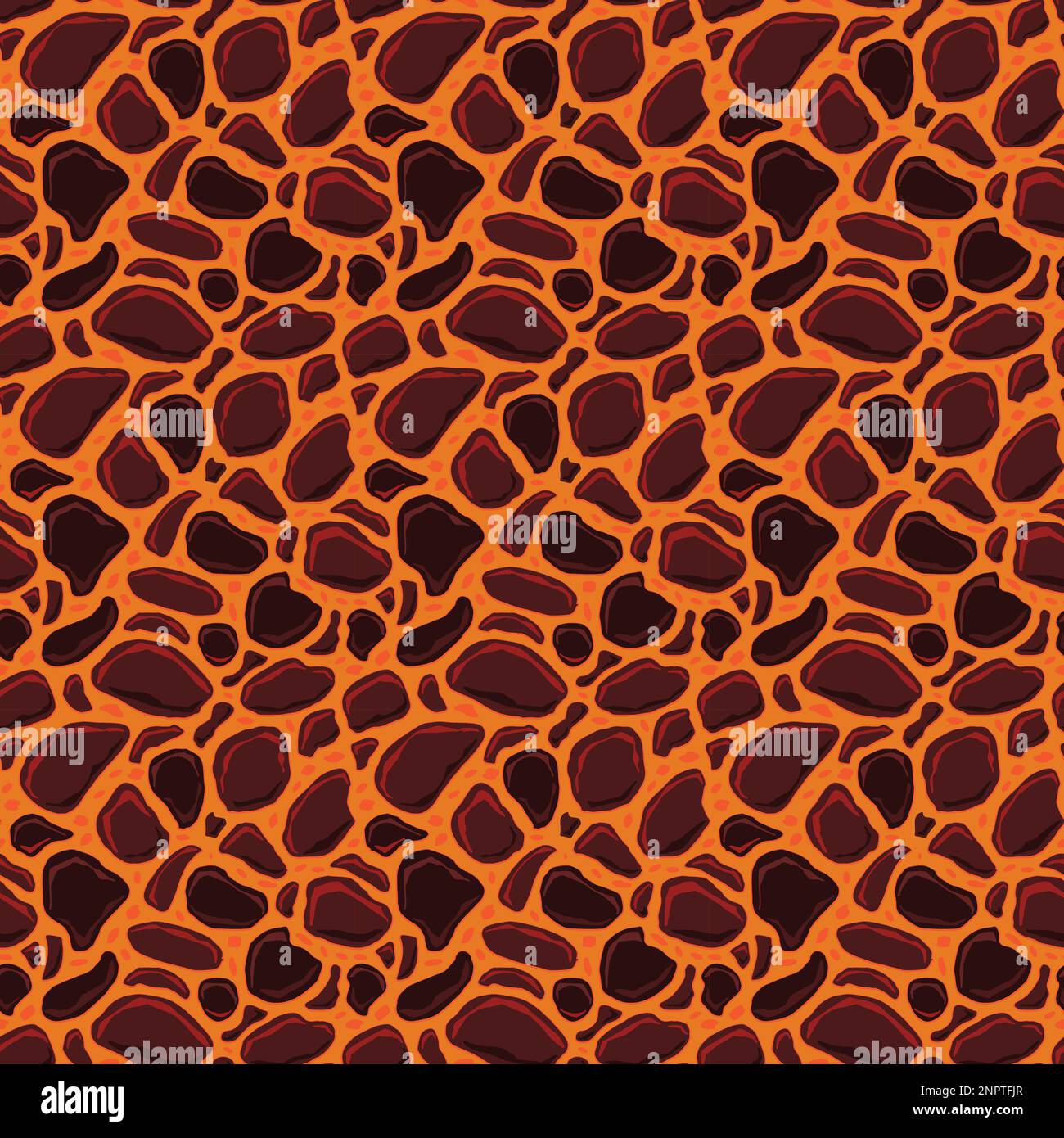 Cartoon game texture, lava surface seamless pattern. Game asset walls ...