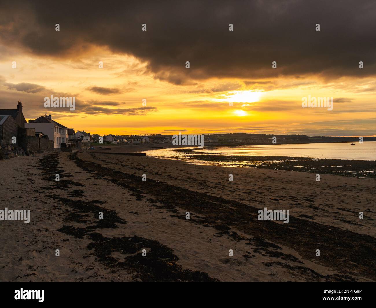 Sunset at Skerries Harbour and North Strand Stock Photo - Alamy