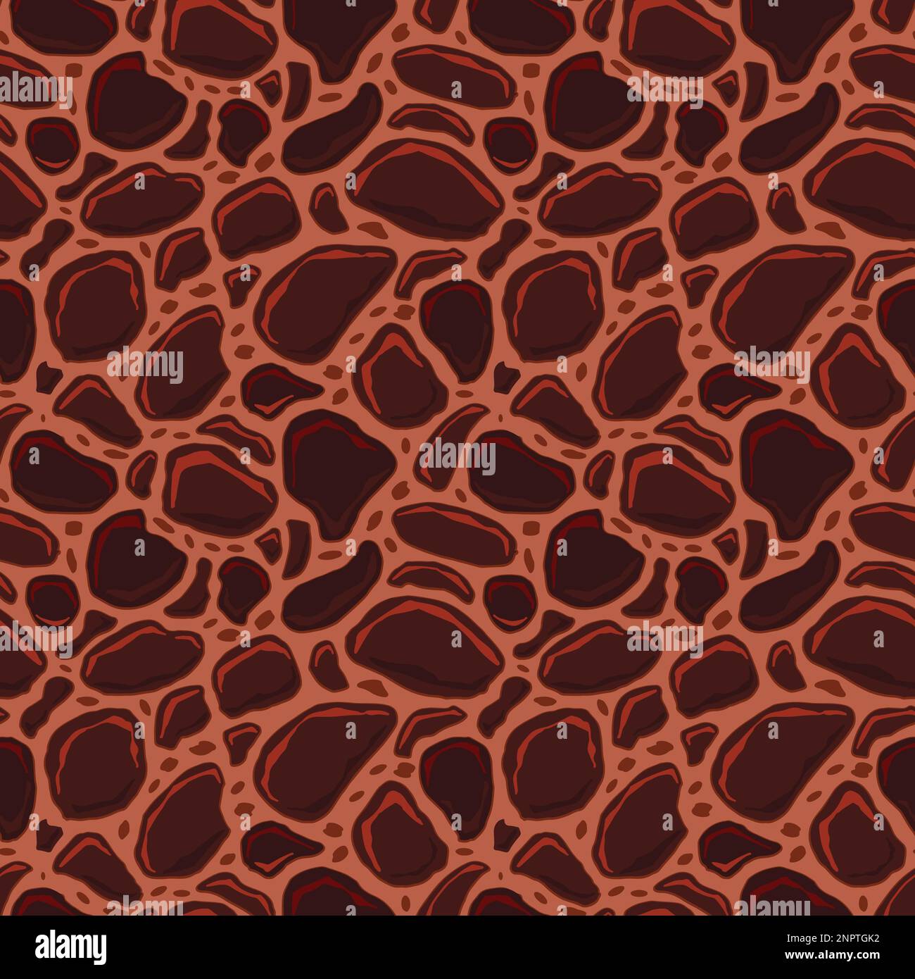 Cartoon game texture, rocks, dirt and ground surface seamless pattern ...
