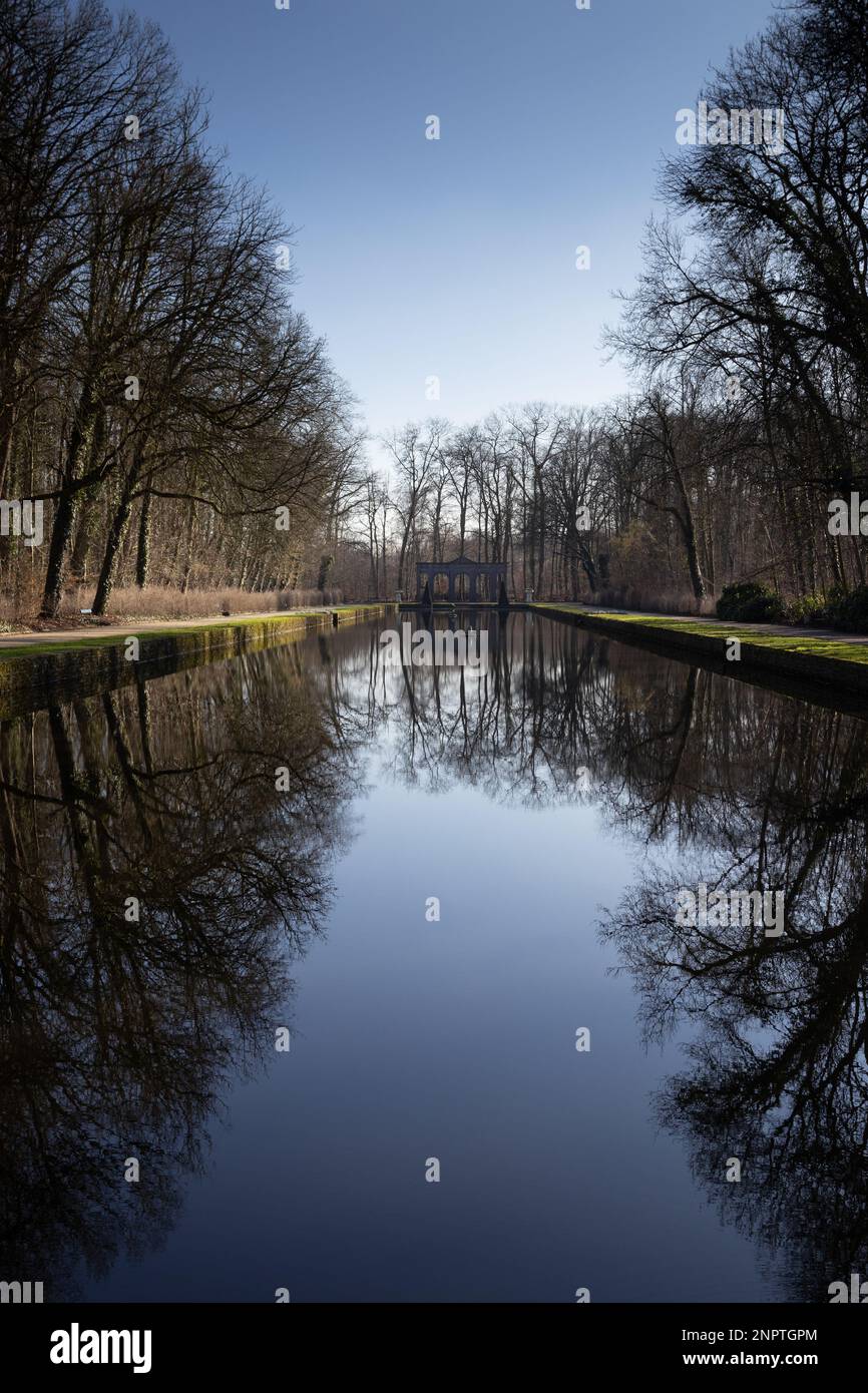 View of the Reflection Pool in 'Het Stad's' Park, in Aalst, East ...
