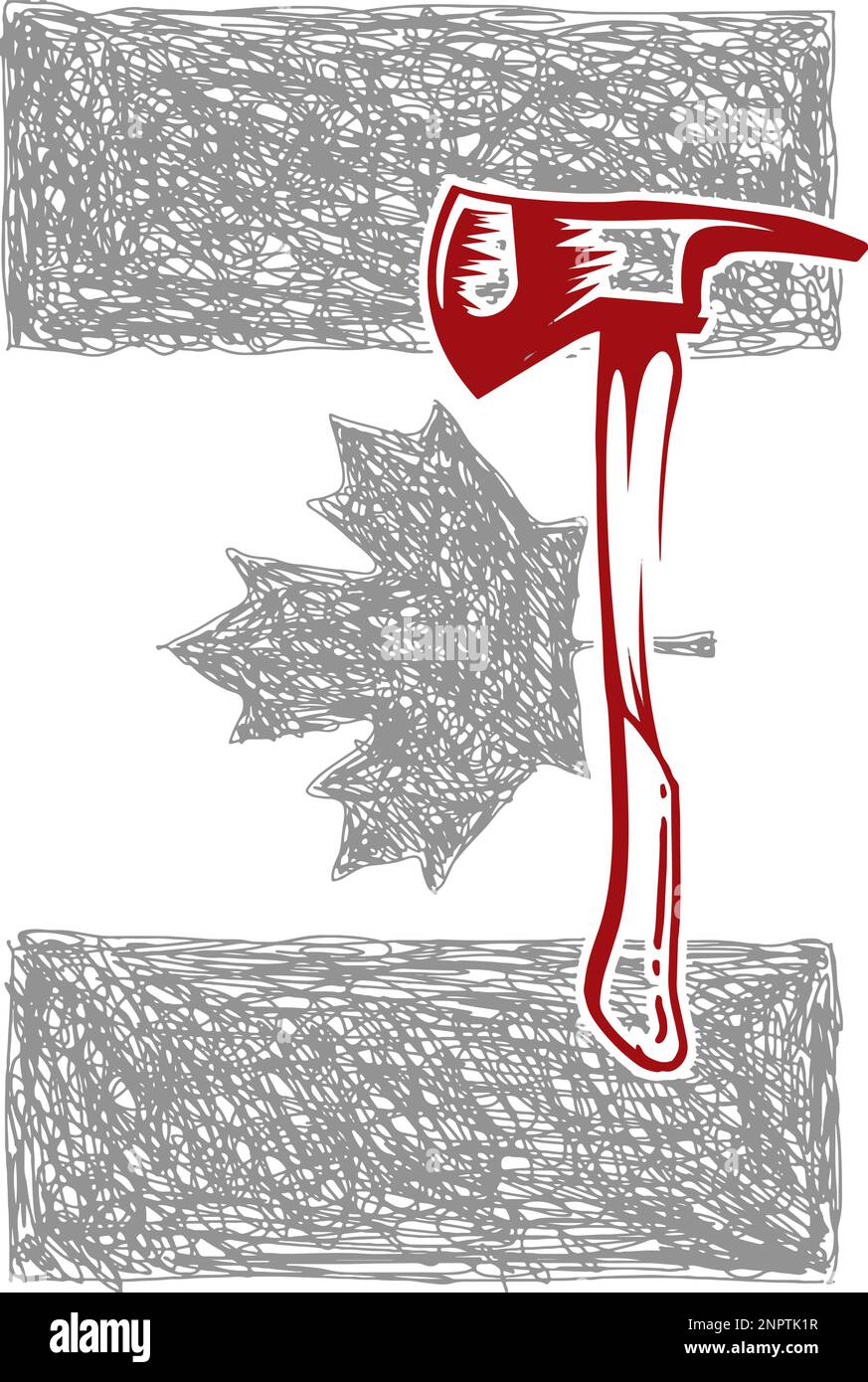 Canada Flag with Axe Stock Vector Image & Art - Alamy