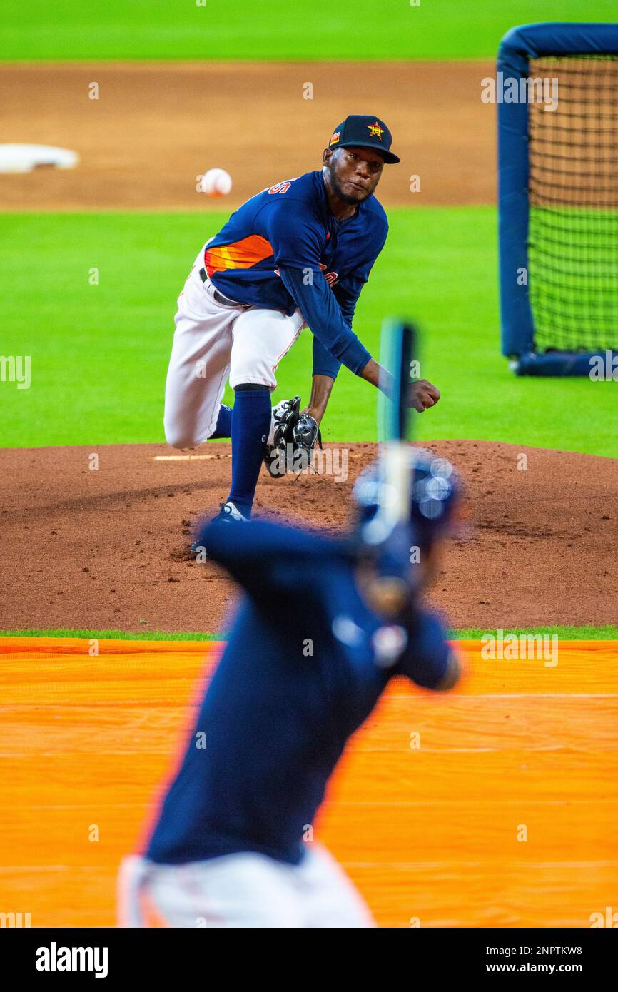 HOUSTON, TX - JULY 12: Houston Astros pitcher Enoli Paredes throws live ...