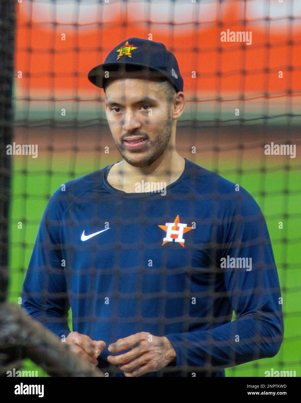 HOUSTON, TX - JULY 12: Houston Astros Carlos Correa look on from the ...
