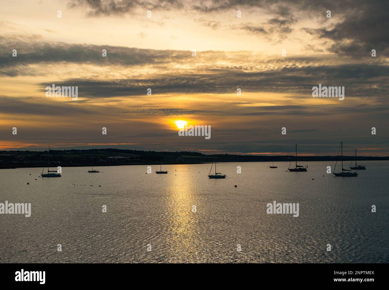 Sunset at Skerries Harbour and North Strand Stock Photo - Alamy