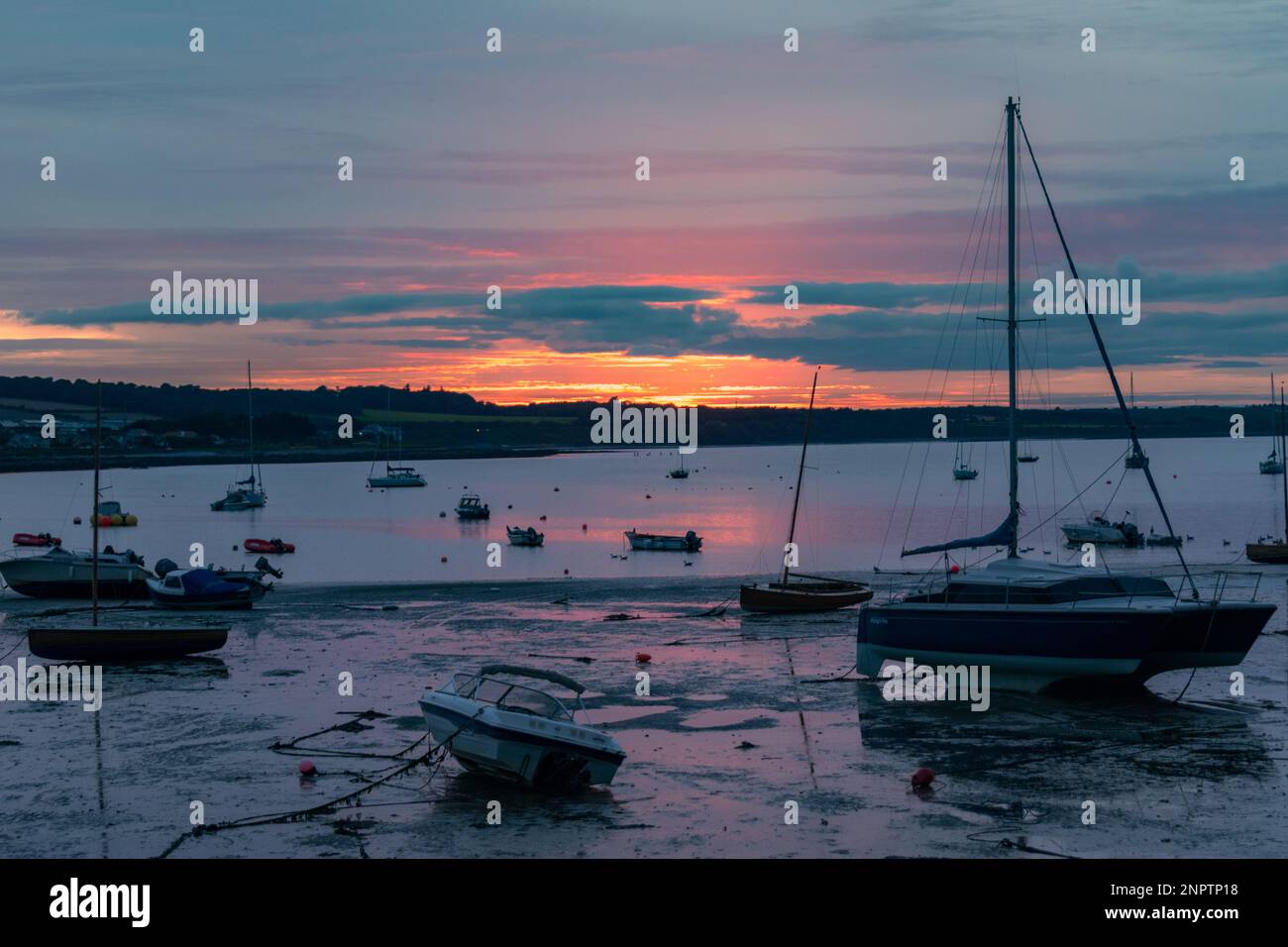 Sunset at Skerries Harbour and North Strand Stock Photo - Alamy