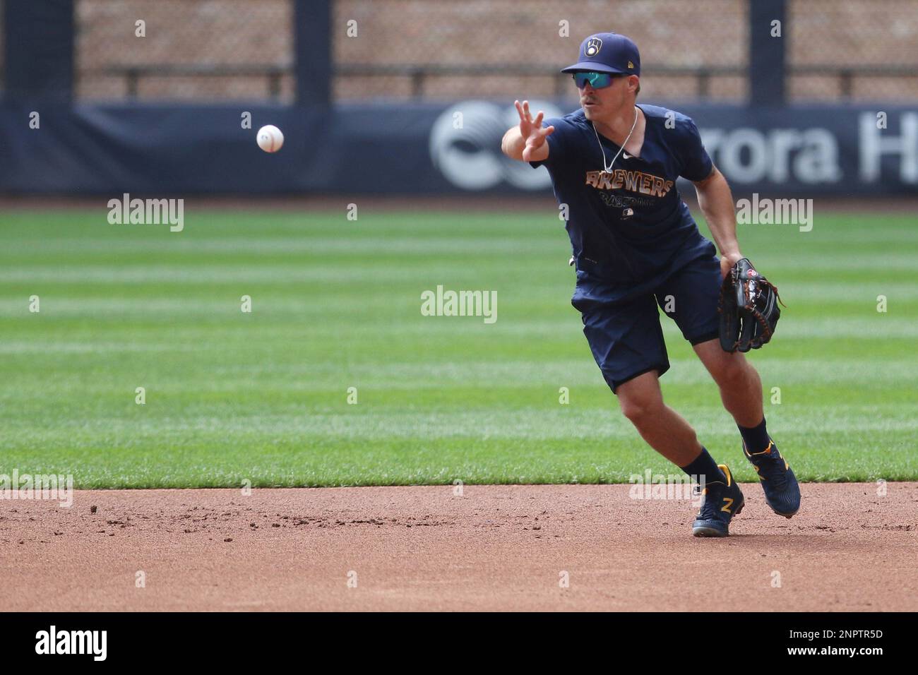 MILWAUKEE, WI - JULY 05: Milwaukee Brewers infielder Brock Holt (32 ...