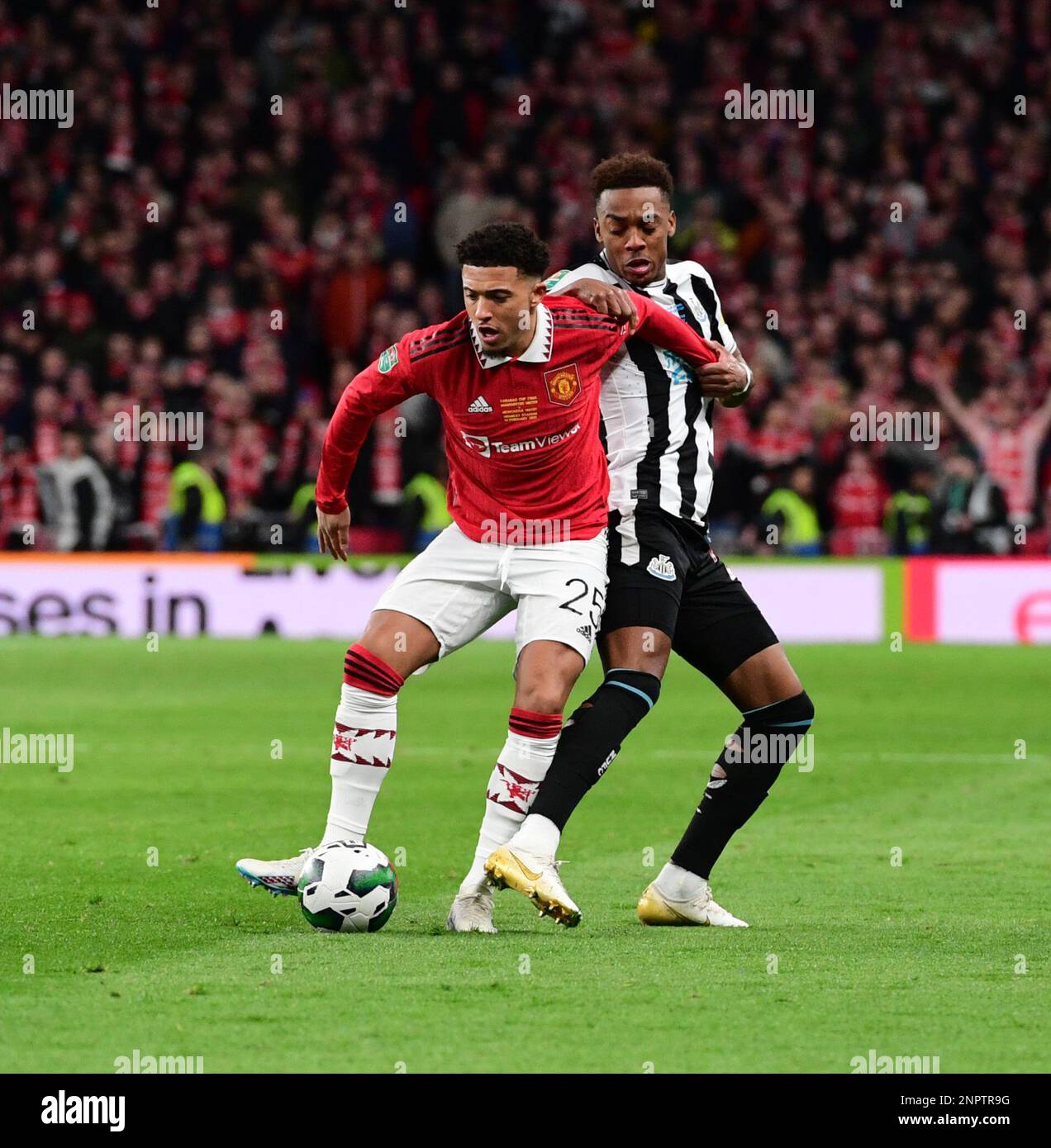 Wembley, London, UK. 26th Feb, 2023. Jadon Sancho of Manchester United ...