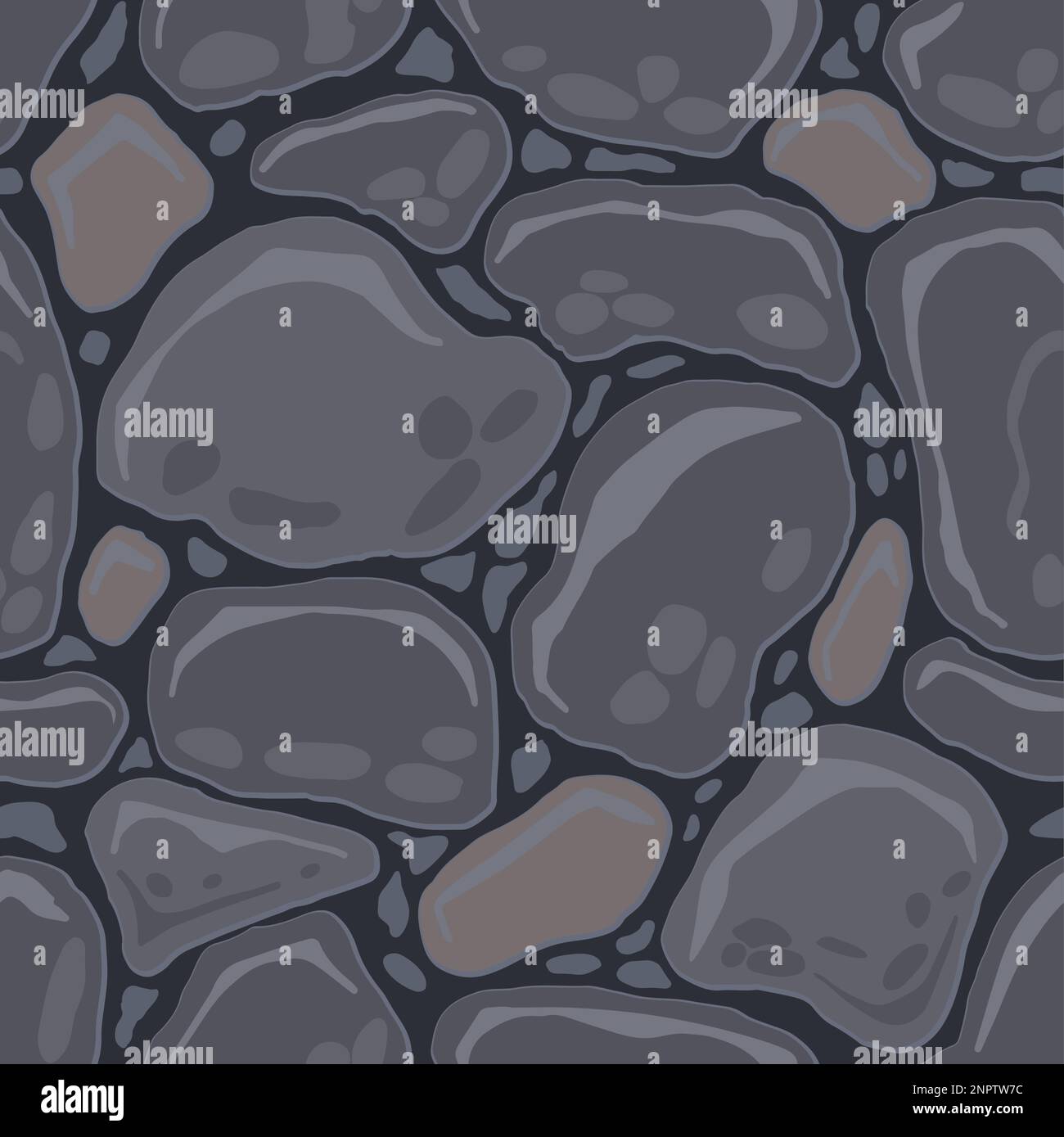 Cartoon game texture, rocks, dirt and ground surface seamless pattern ...
