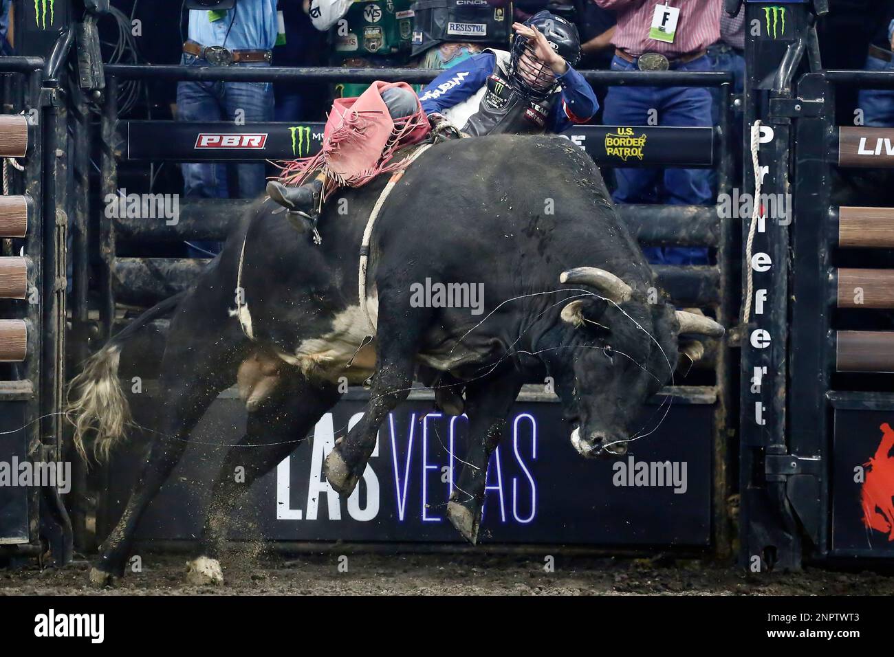 SIOUX FALLS, SD - JULY 10: JC Mortensen rides bull Bad Decisions during ...