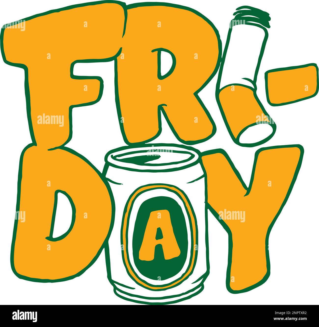 Friday lettering with beer and cigarette Stock Vector Image & Art - Alamy