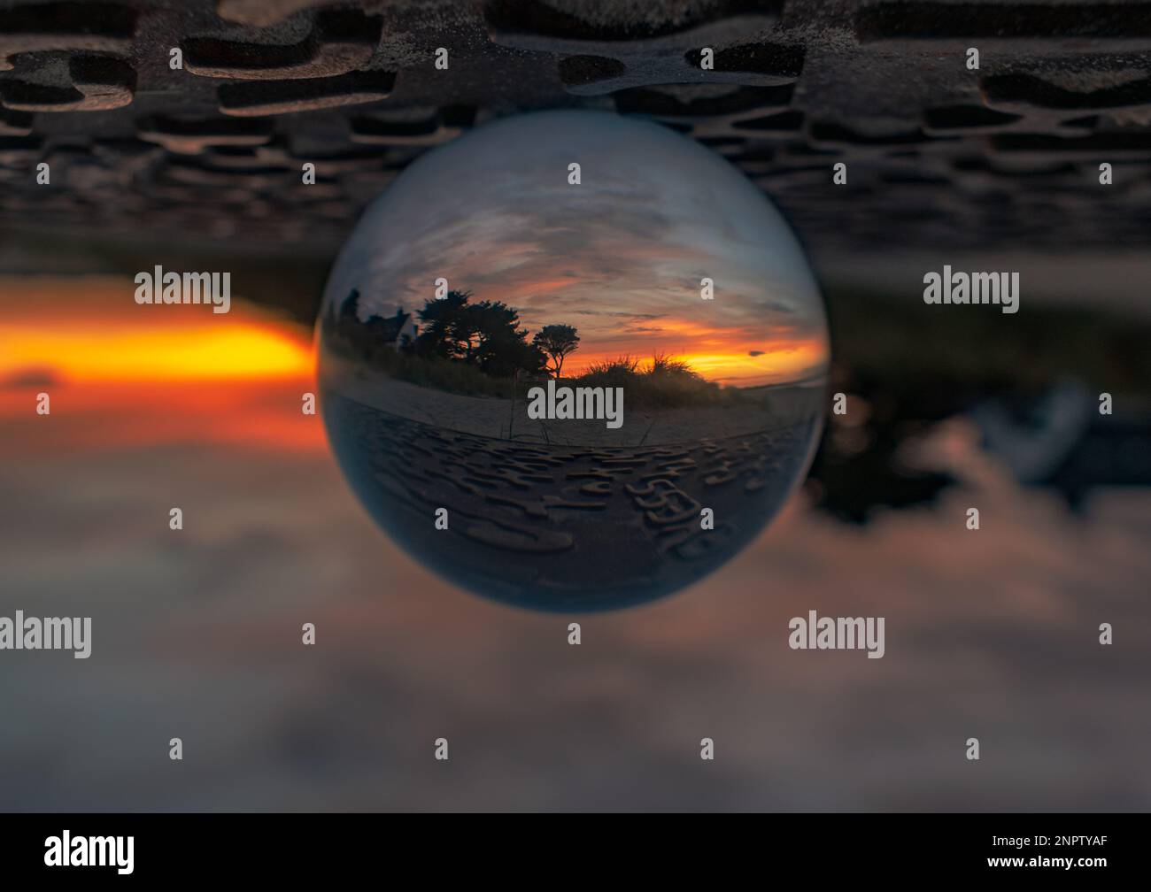 Sunset afterglow at Burrow Beach as a result of californian wildfire ...