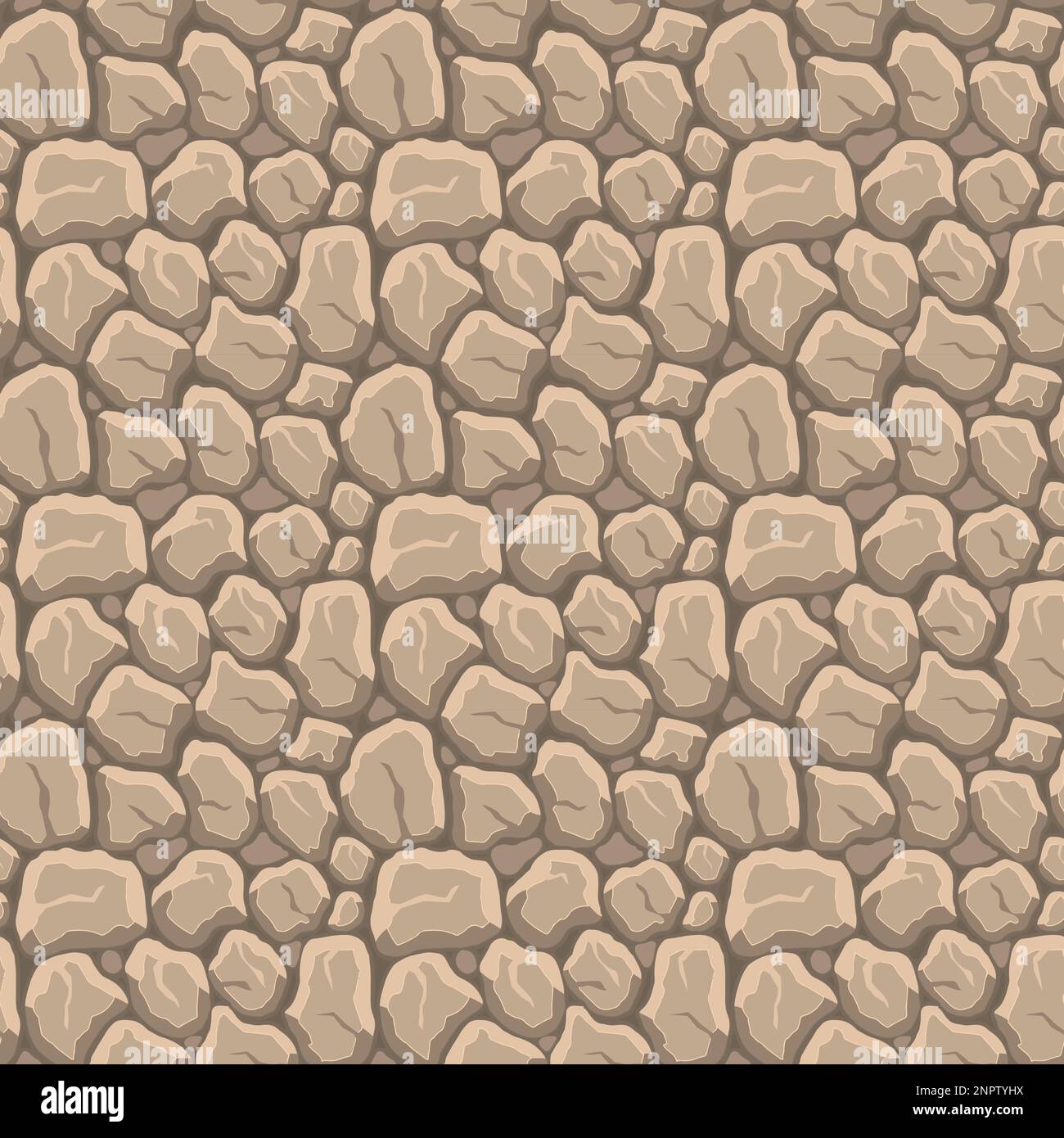 Cartoon game texture, rocks, dirt and ground surface seamless pattern ...