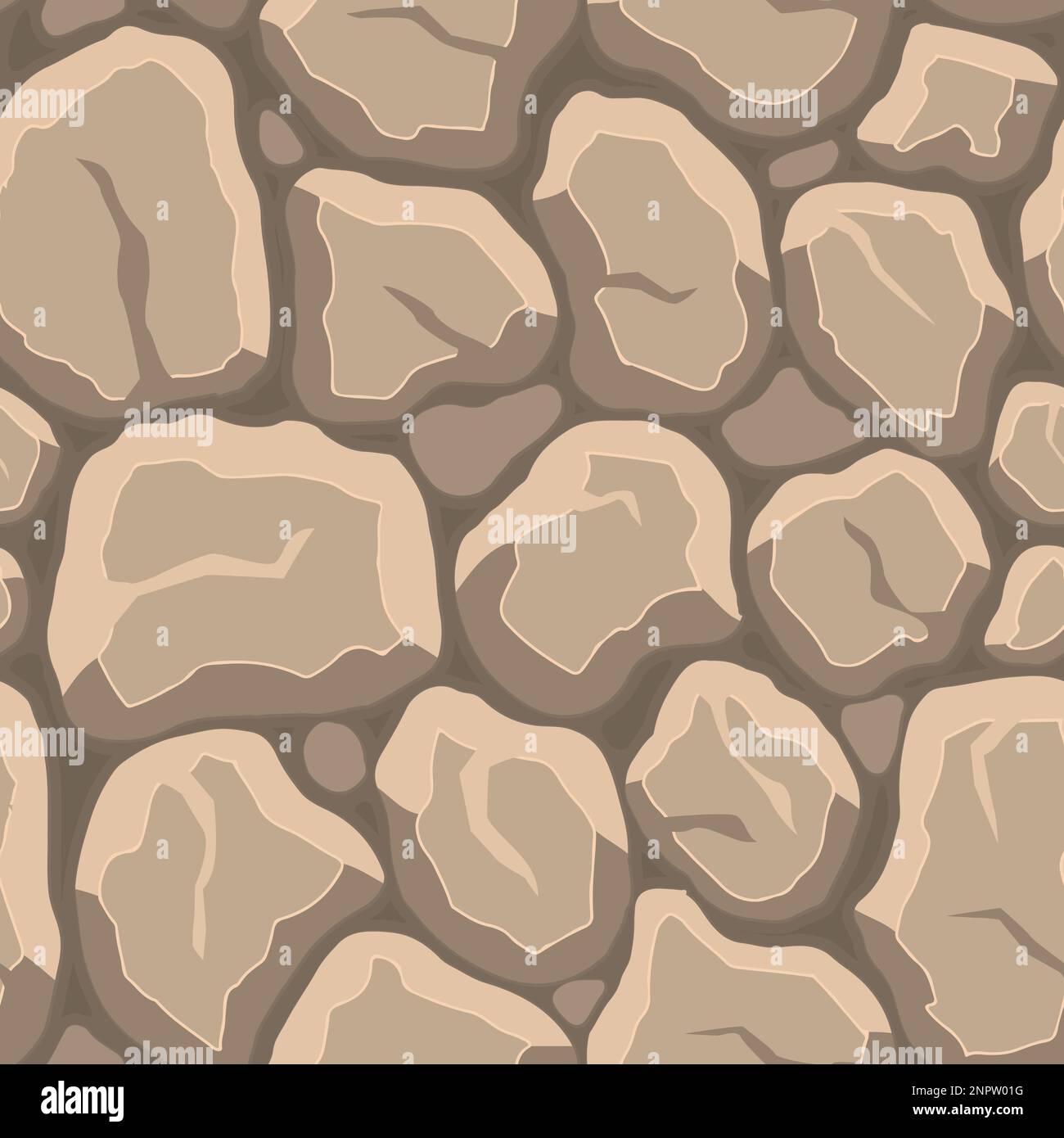 Cartoon game texture, rocks, dirt and ground surface seamless pattern ...