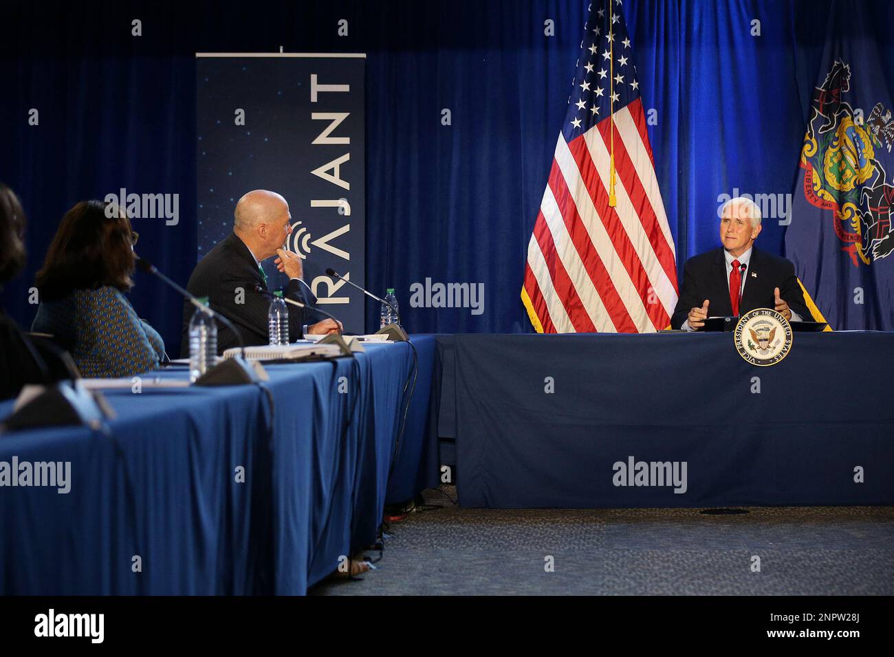 Vice President Mike Pence speaks during a roundtable discussion on ...