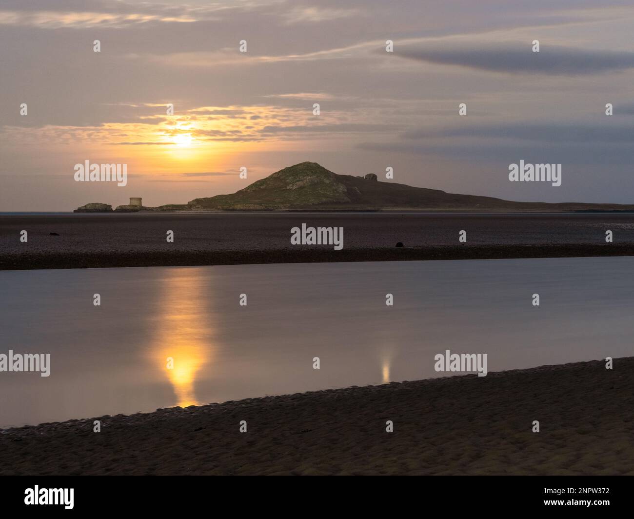Moon rising over Ireland's Eye Stock Photo - Alamy