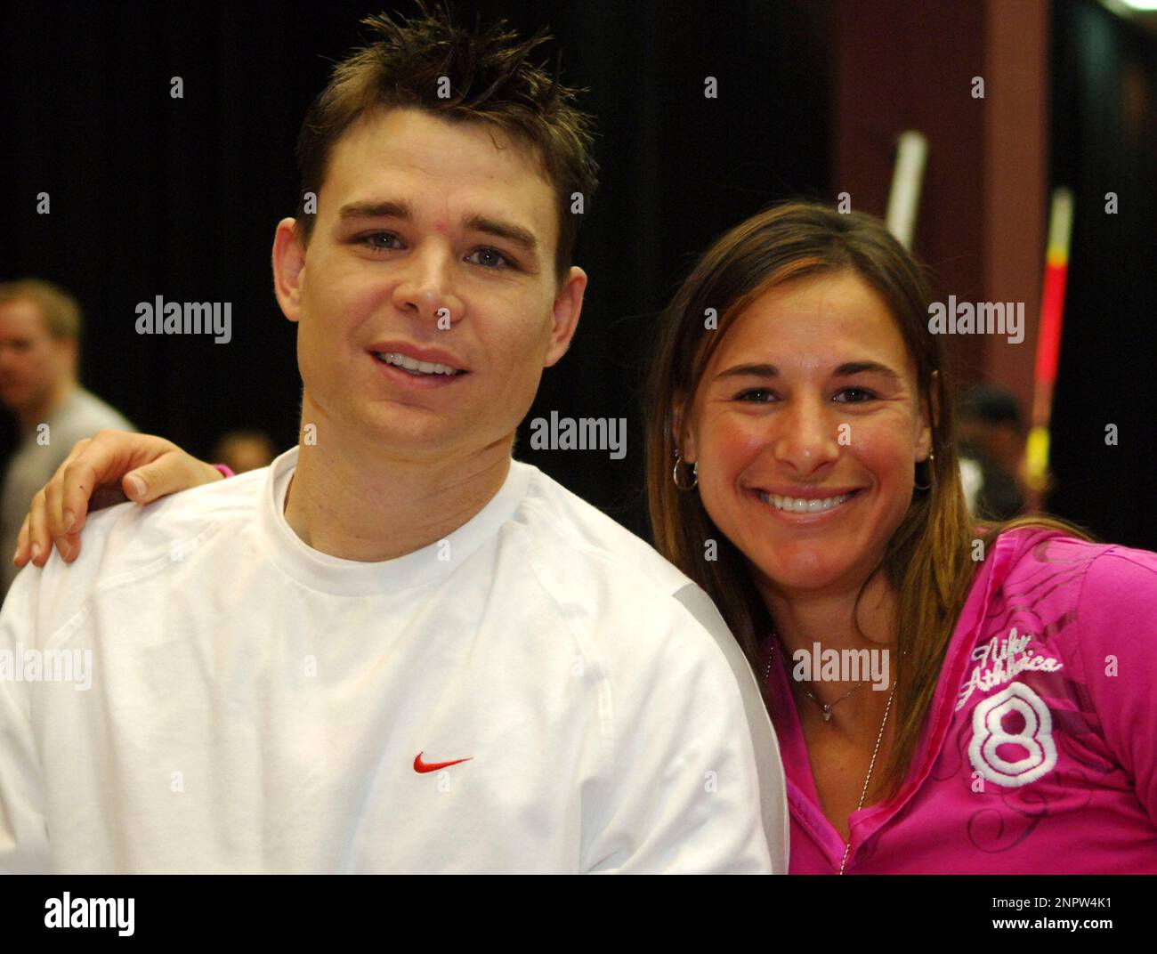 Derek Miles and Stacy Dragila pose at the UCS/Spirit National Pole ...