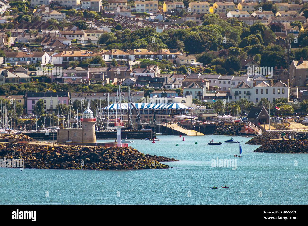 A telephoto view of Howth Harbour from Ireland's Eye Stock Photo - Alamy