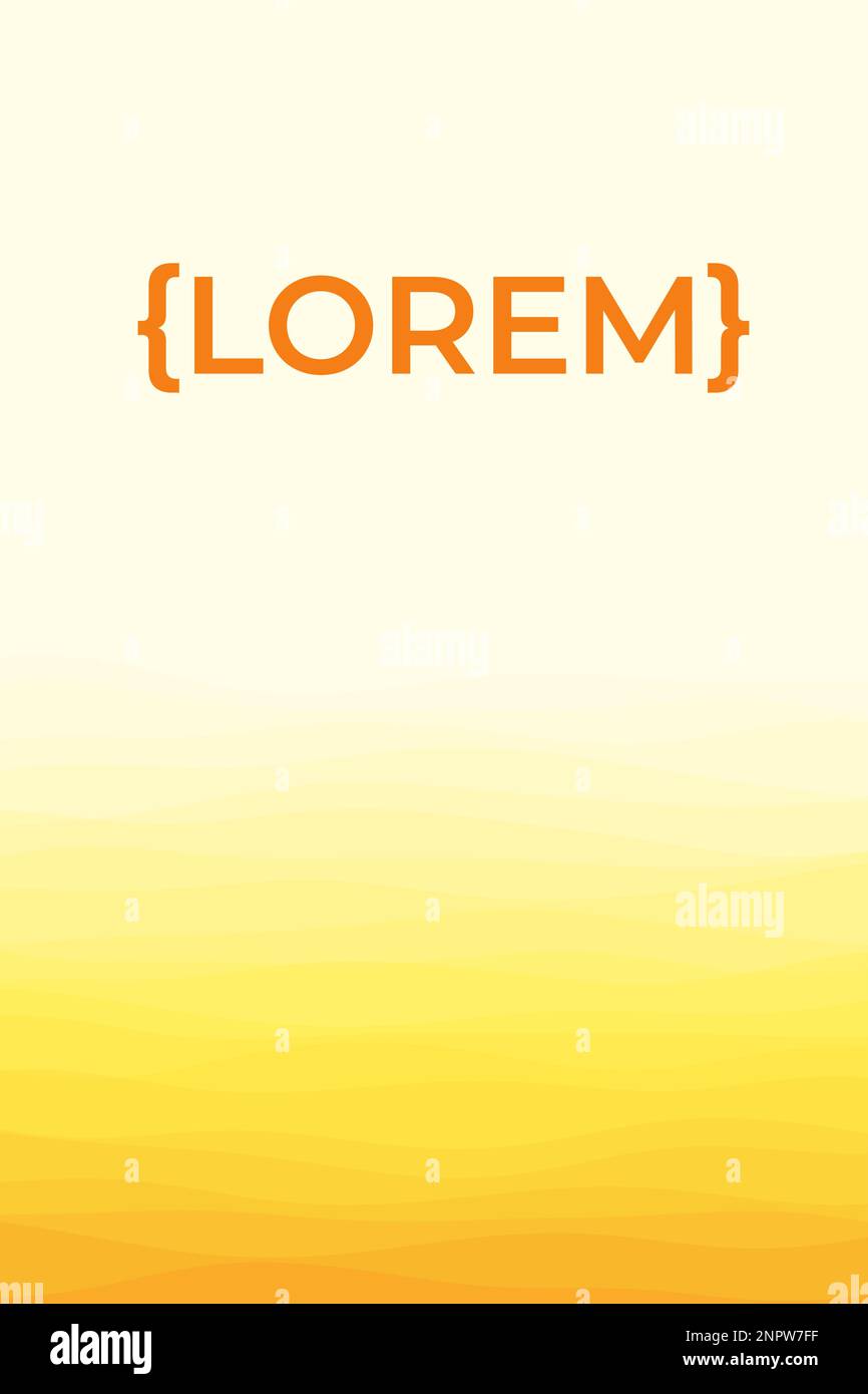 Cover page template. Page template with soft curves in yellow colors ...