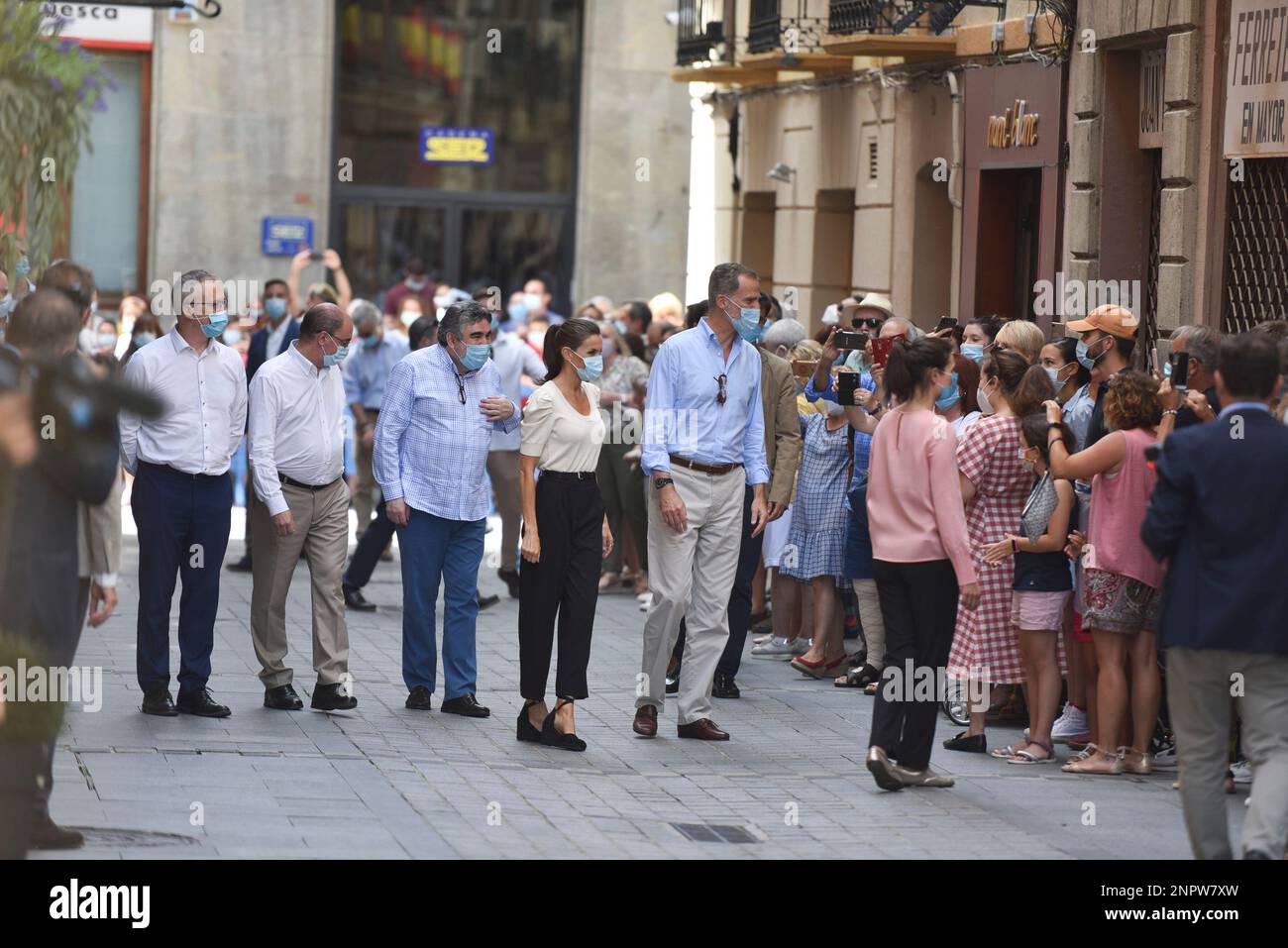 (L-R) The King and Queen of Spain, Don Felipe VI and Doña Letizia ...