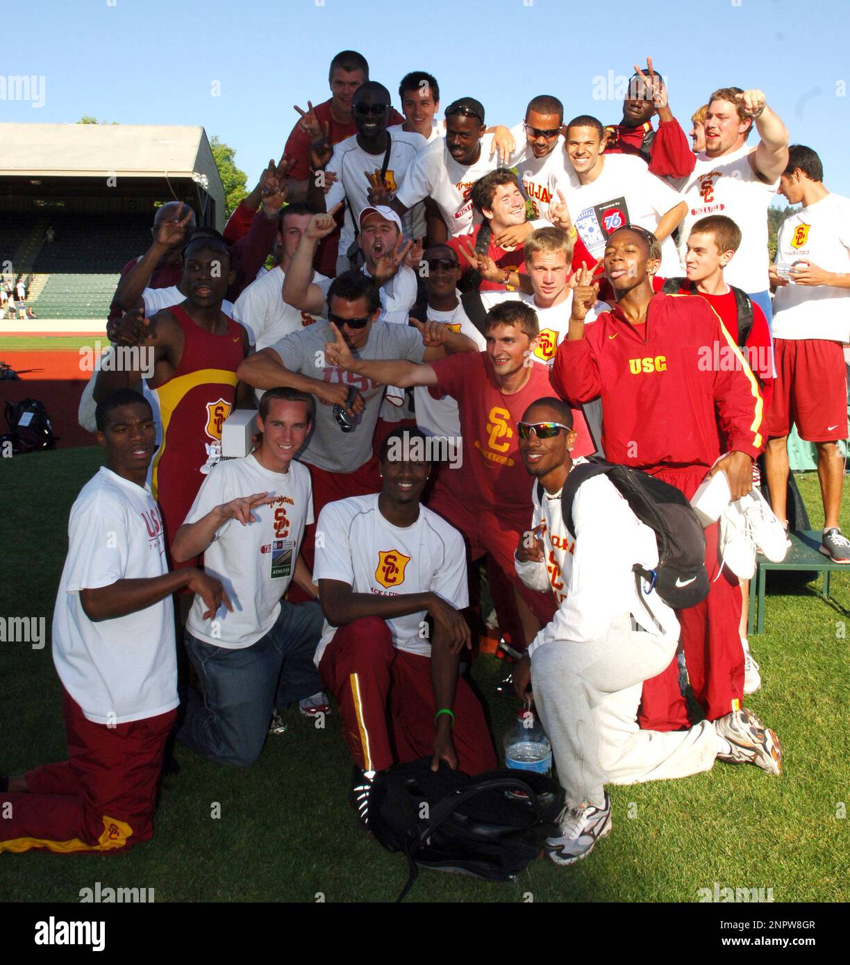 The USC men celebrate after winning the team title in the Pacific-10 ...