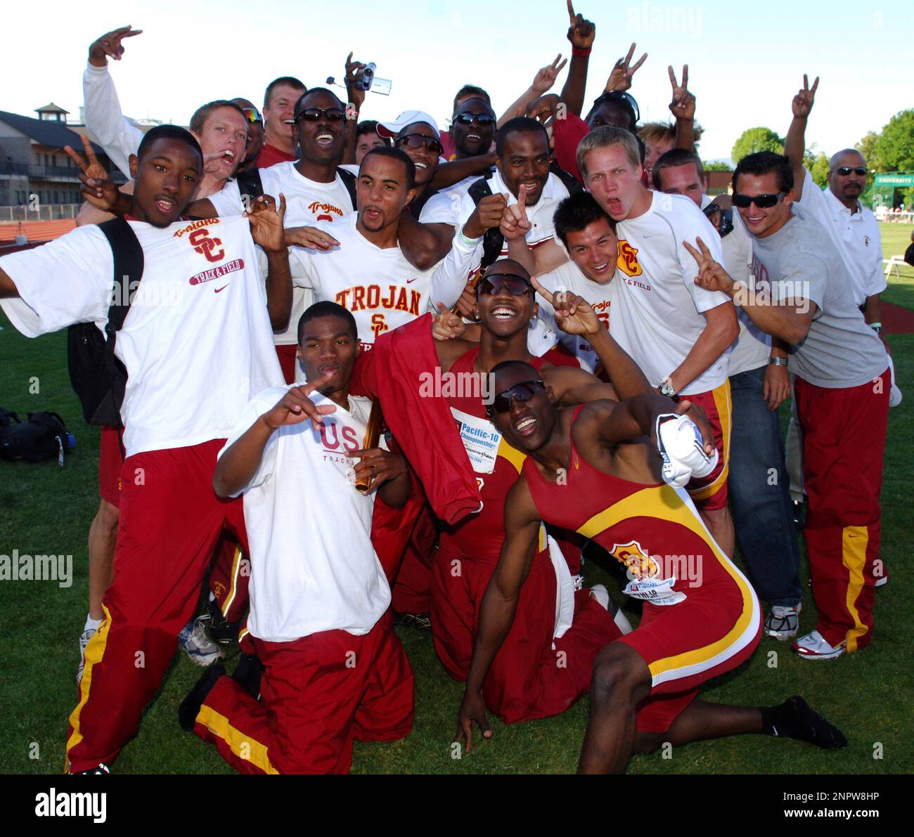 The USC men celebrate after winning the team title in the Pacific-10 ...