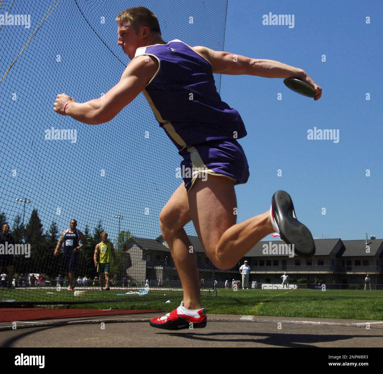 Will Conwell of Washington was third in the discus at 186-6 (56.84m) in ...