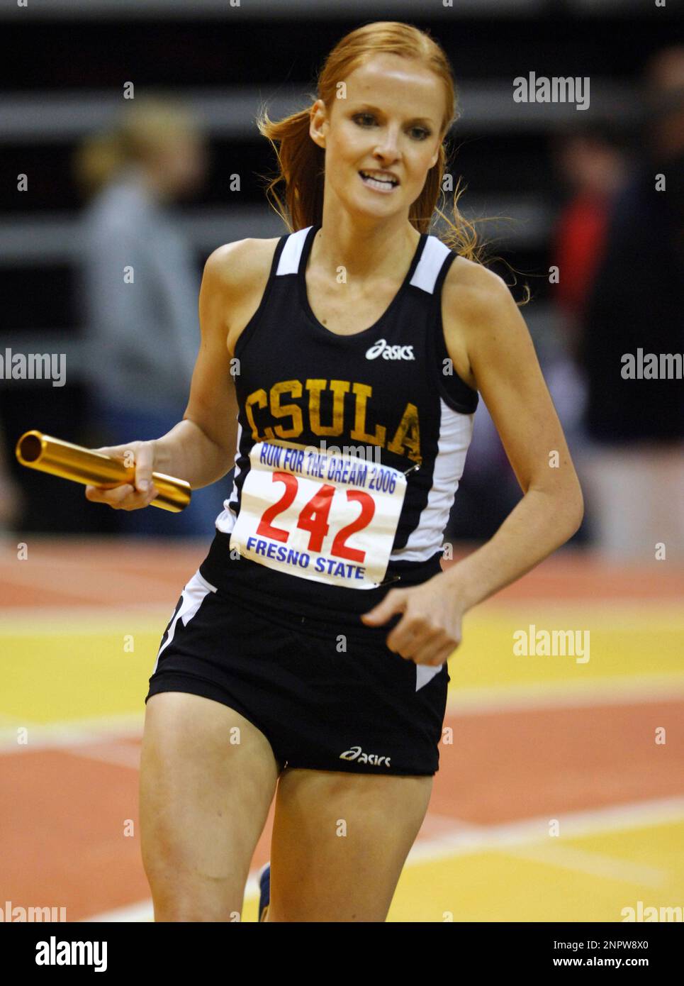 Maija Rhode runs on Cal State L.A.'s 4 x 880-yard relay that won in 9: ...