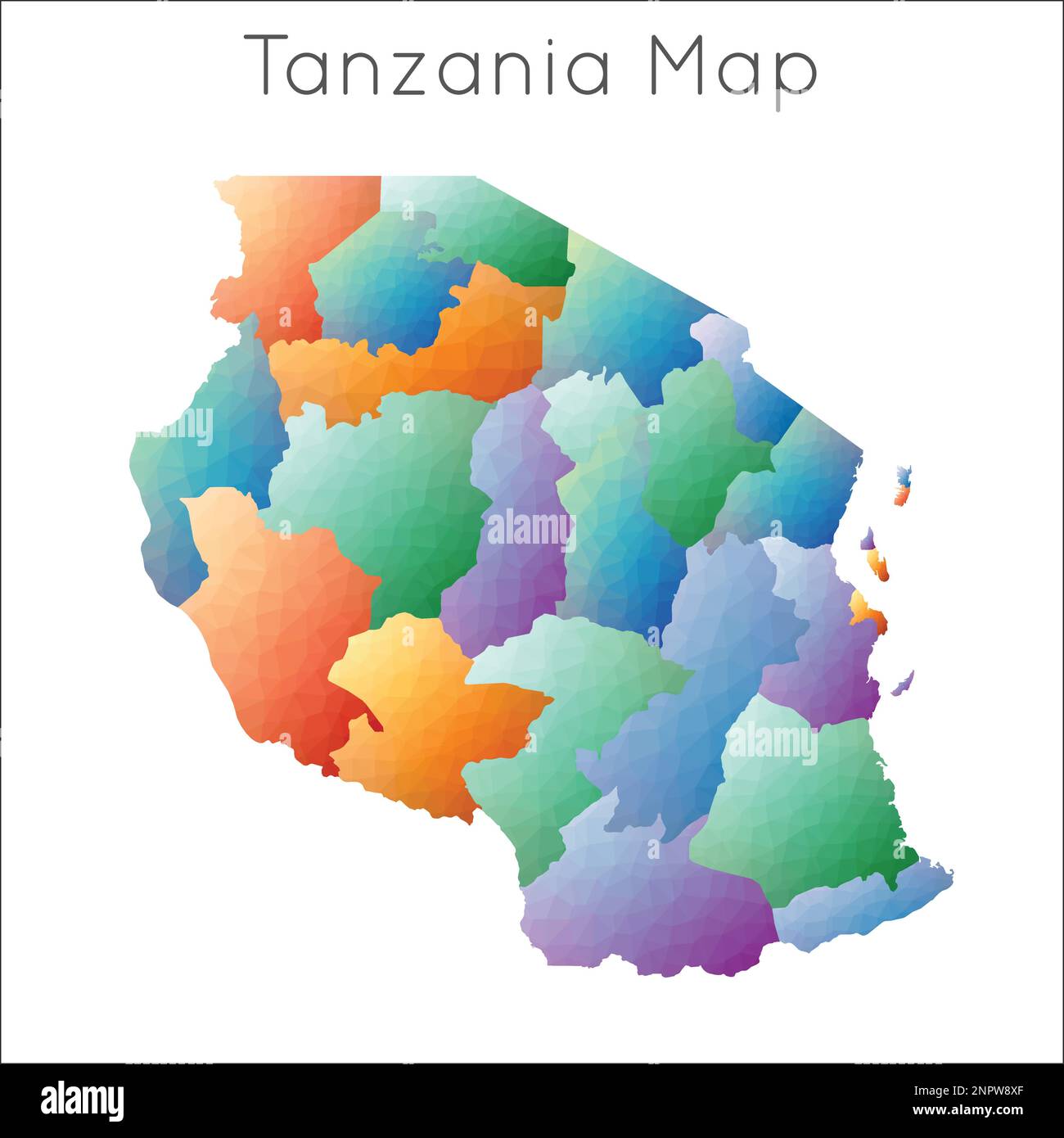 Low poly map of Tanzania. Tanzania geometric polygonal, mosaic style ...