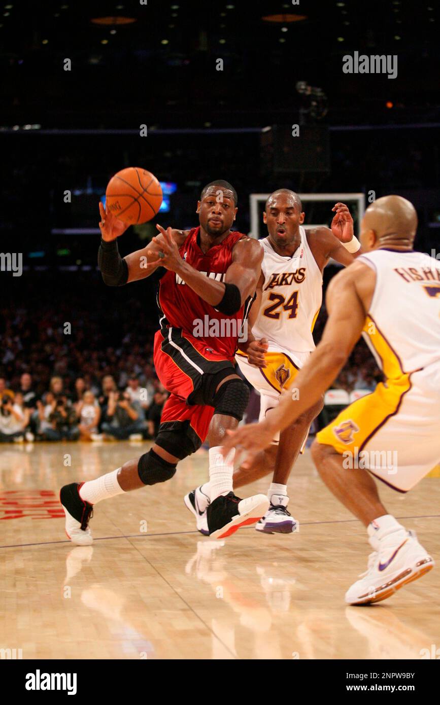 Miami Heat guard Dwayne Wade (3) makes a move with the basketball ...