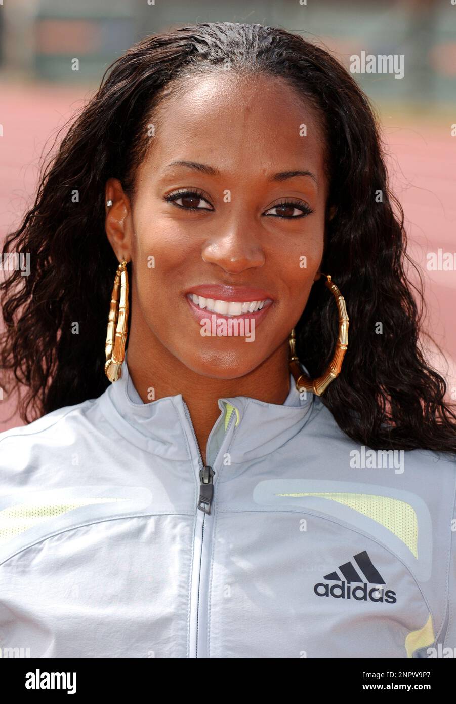 Me'Lisa Barber poses at adidas Track Classic press conference at the ...