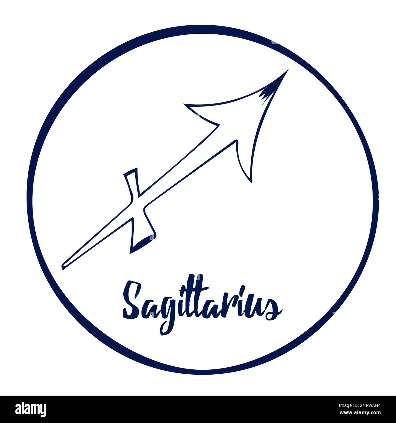 Hand drawn Zodiak signs. White Sagittarius zodiac icons on a white ...