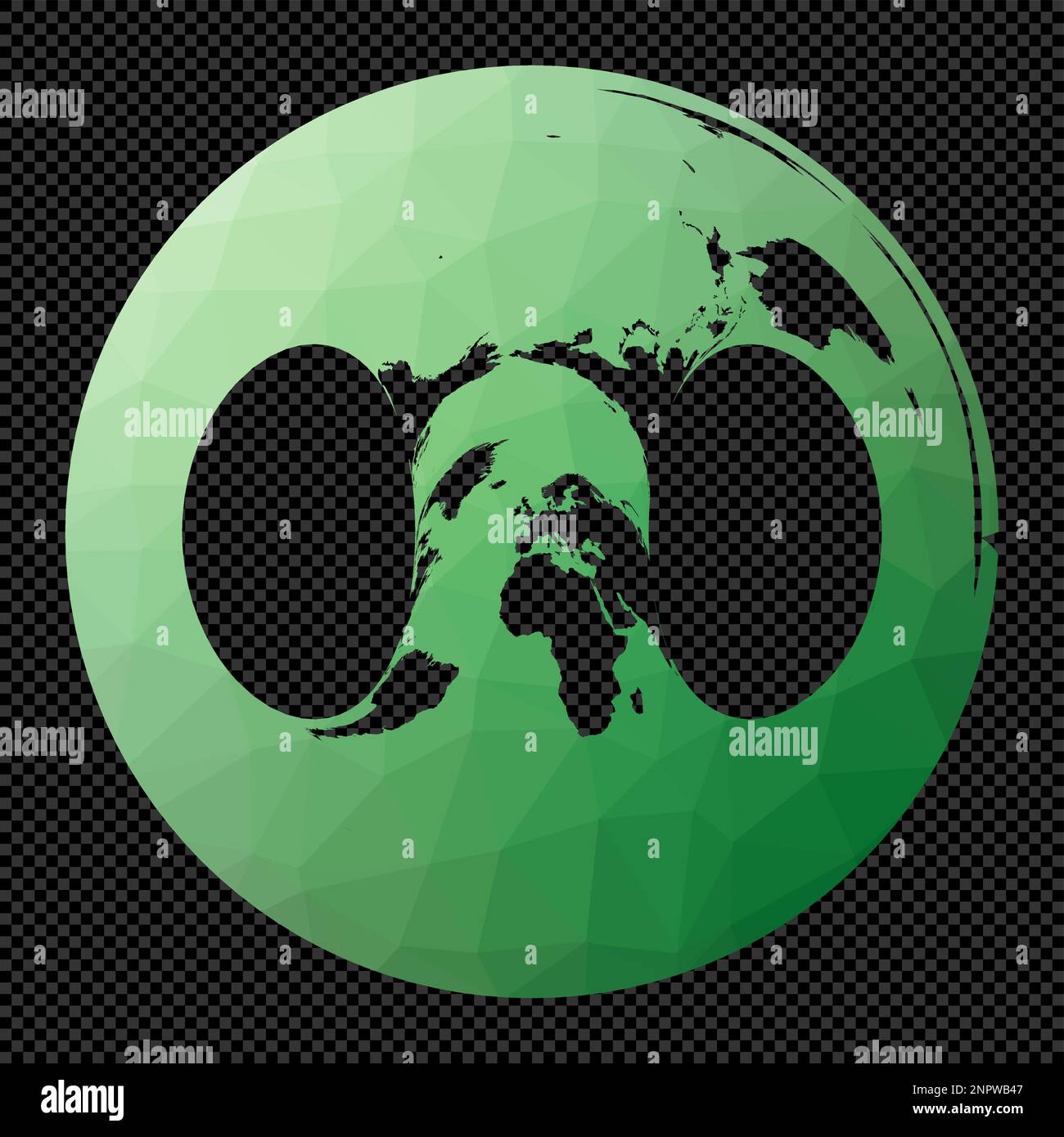 Abstract digital map of the world. Hammer Retroazimuthal projection ...