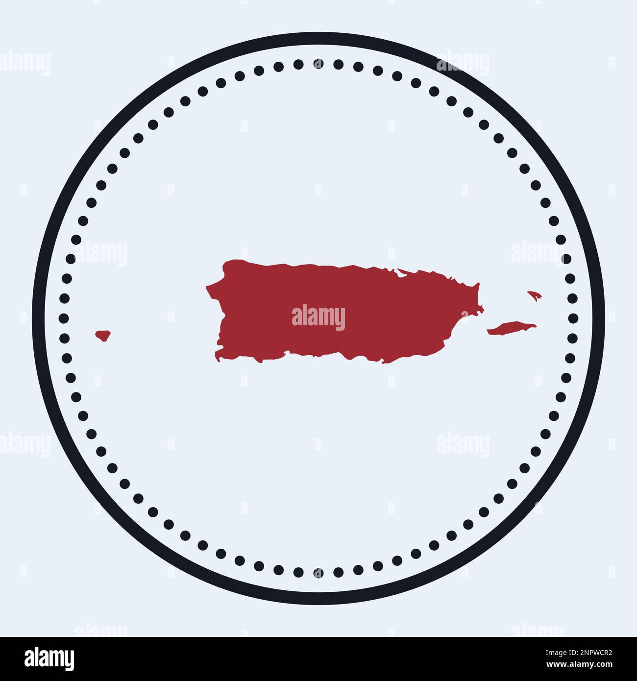 Puerto Rico round stamp. Round logo with country map and title. Stylish minimal Puerto Rico ...