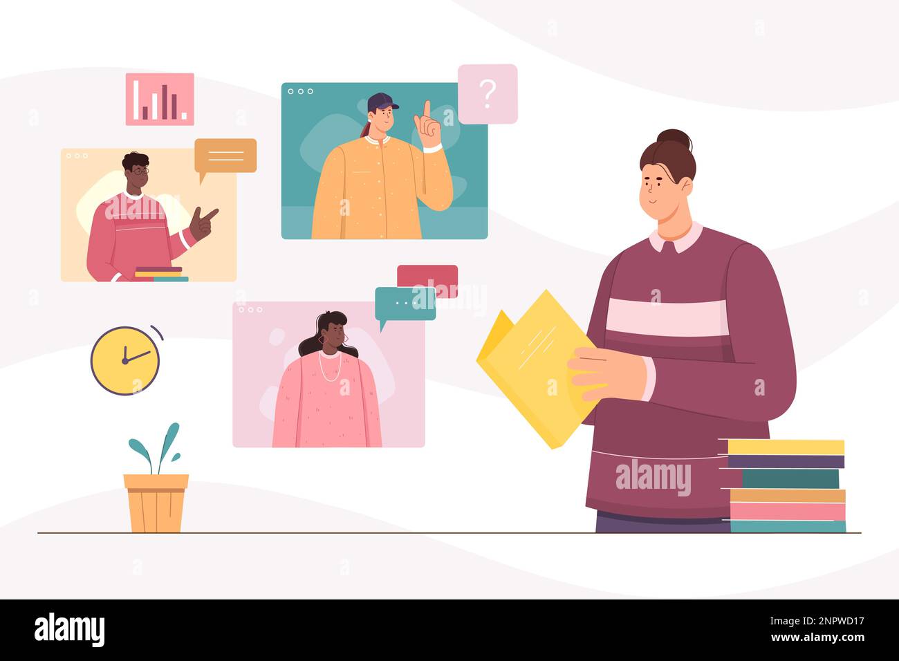 Teachers office with window Stock Vector Images - Alamy