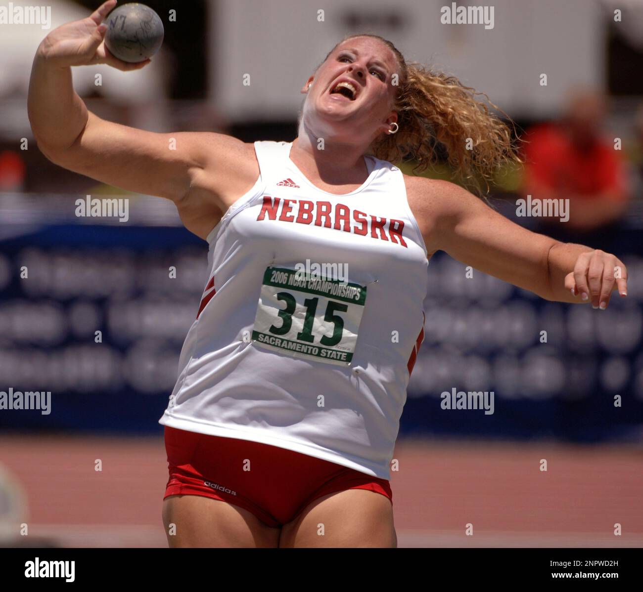 Becky Breisch of Nebraska placed second in the shot put at 59-2 3/4 (18 ...
