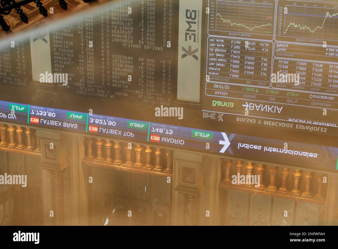Interior of the Stock Exchange Palace, in Madrid (Spain), on 6 July ...