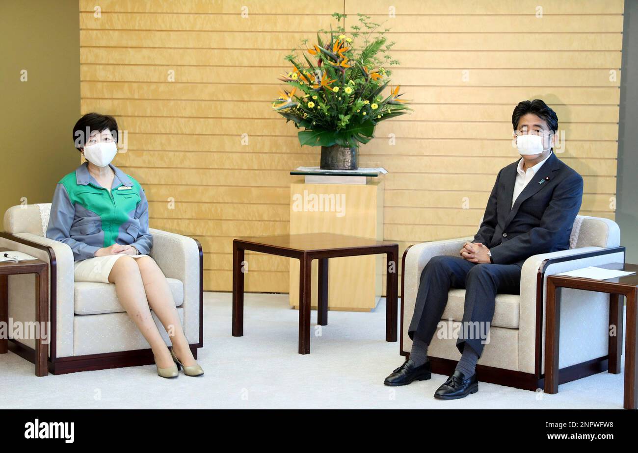 Tokyo Governor Yuriko Koike meets Prime Minister Shinzo Abe one day ...
