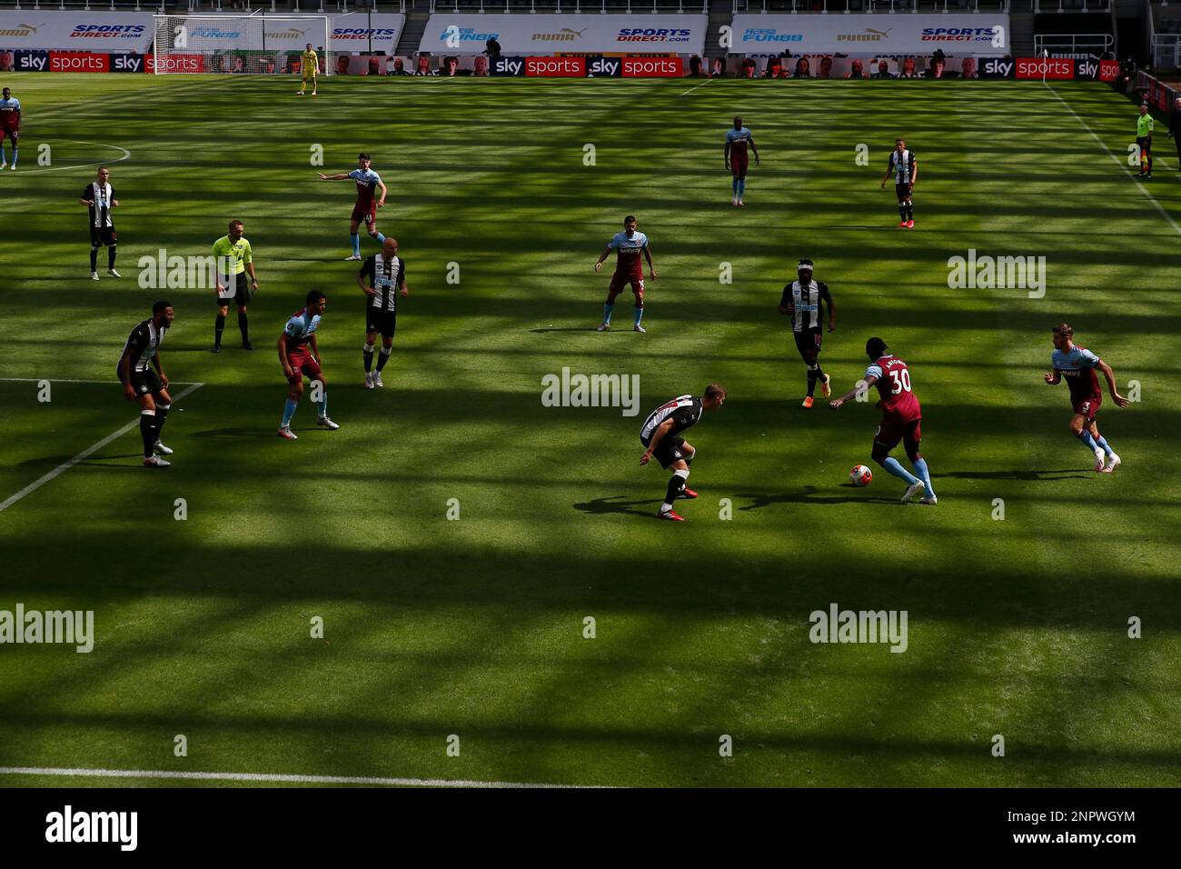 West Ham's Michail Antonio, right, runs with the ball during the ...