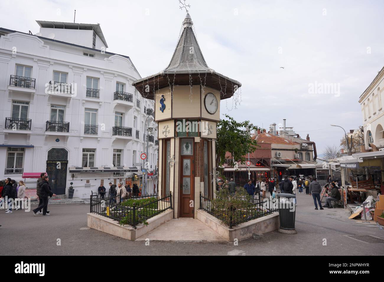 ISTANBUL, TURKIYE - FEBRUARY 18, 2023: People in Buyuk Ada Clock Tower ...