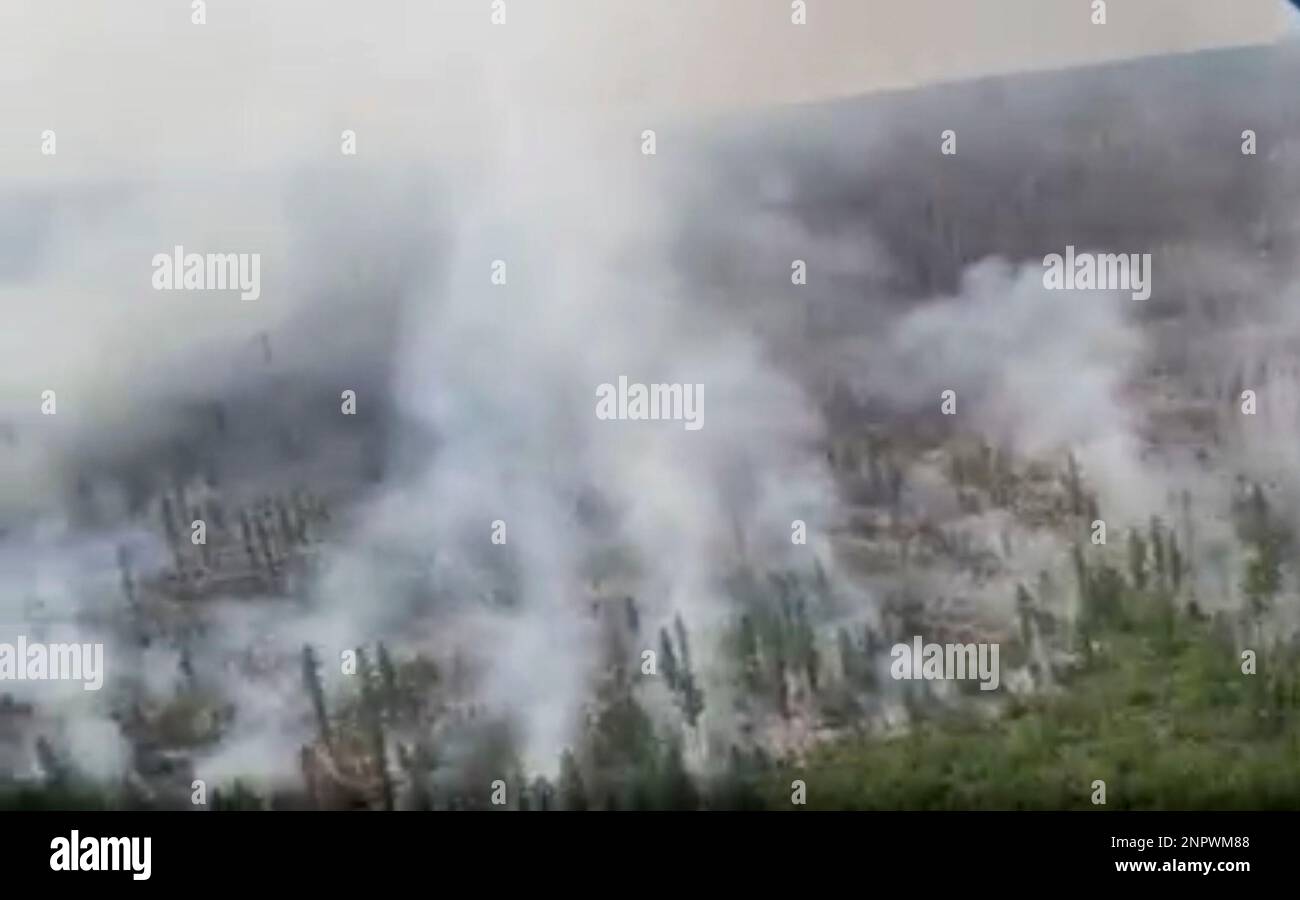 This image taken from video provided by Russian Emergency Ministry ...