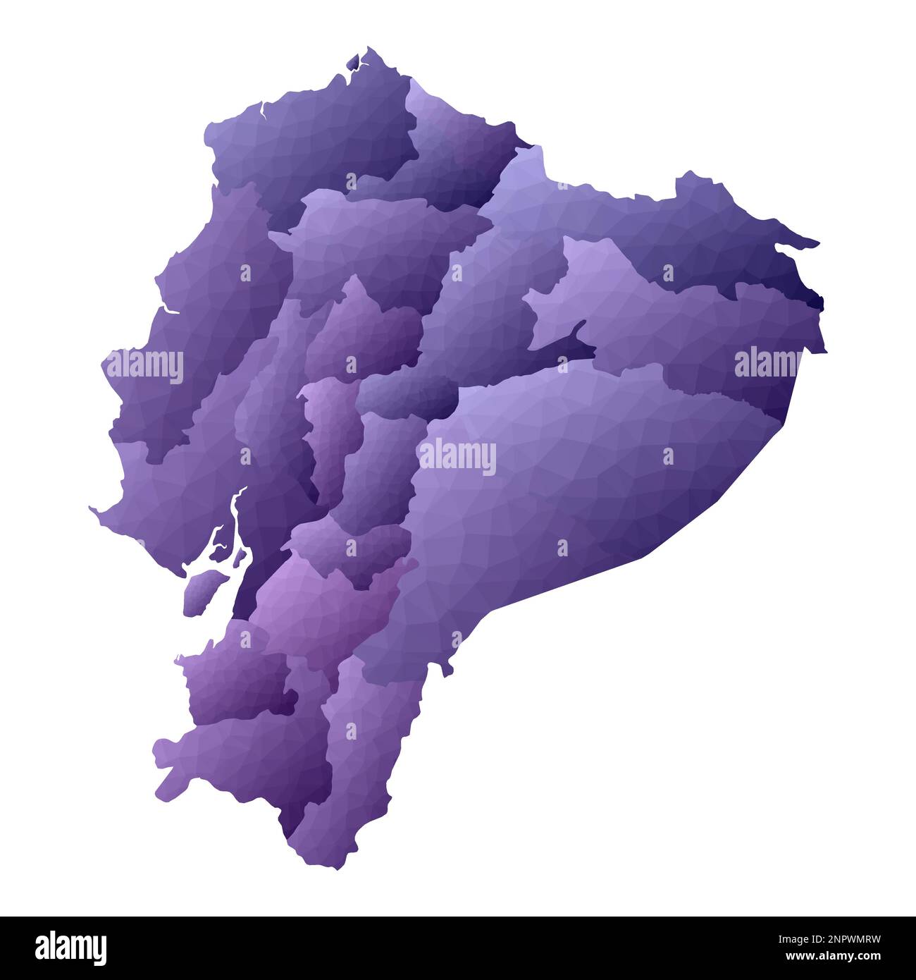 Ecuador map. Geometric style country outline. Graceful violet vector ...